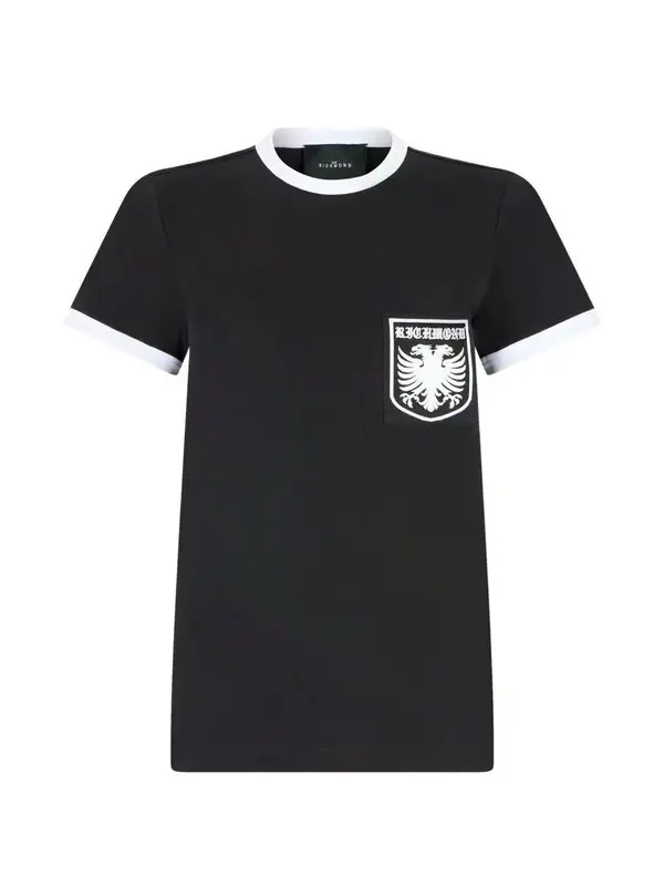 John Richmond Logo-patch Ringer T-shirt - Black
