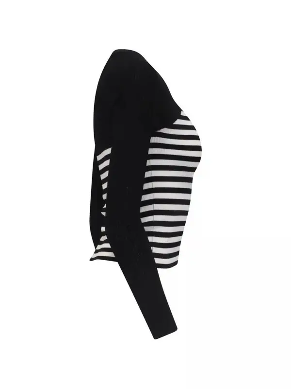 Max Mara Striped Ribbed Knit Sweater