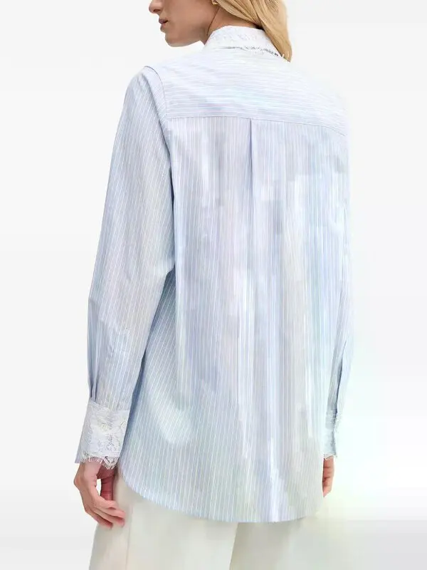 MOS MOSH Elinda Lace-trim Striped Shirt