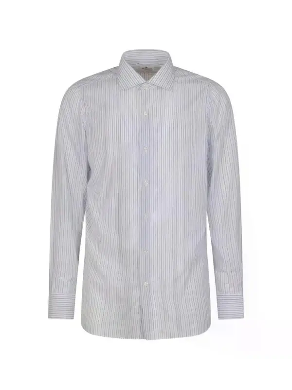 FINAMORE 1925 Vertical-stripe Shirt - White
