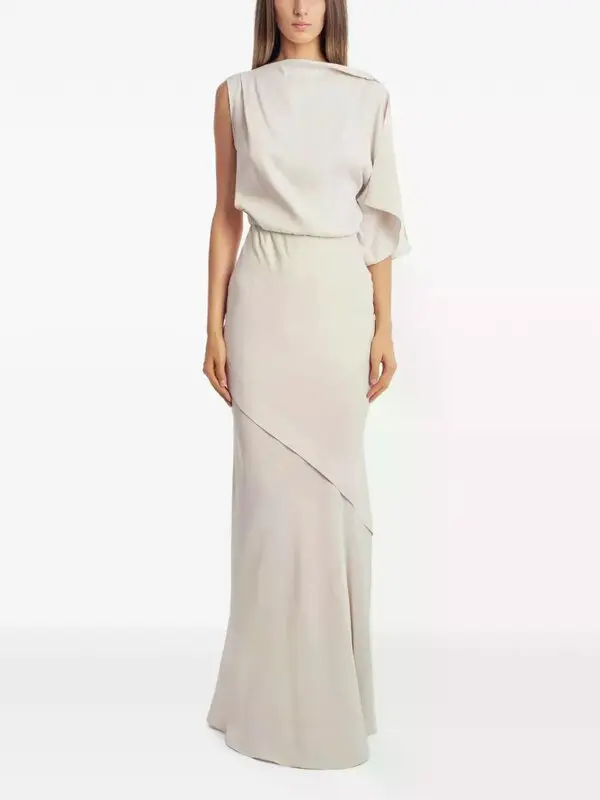 IRINA SCHROTTER Beatrice Draped Asymmetric Dress - White
