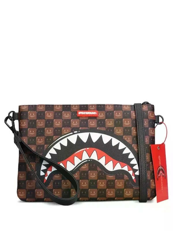 SPRAYGROUND Sharks In Paris Bubble Check Clutch Bag