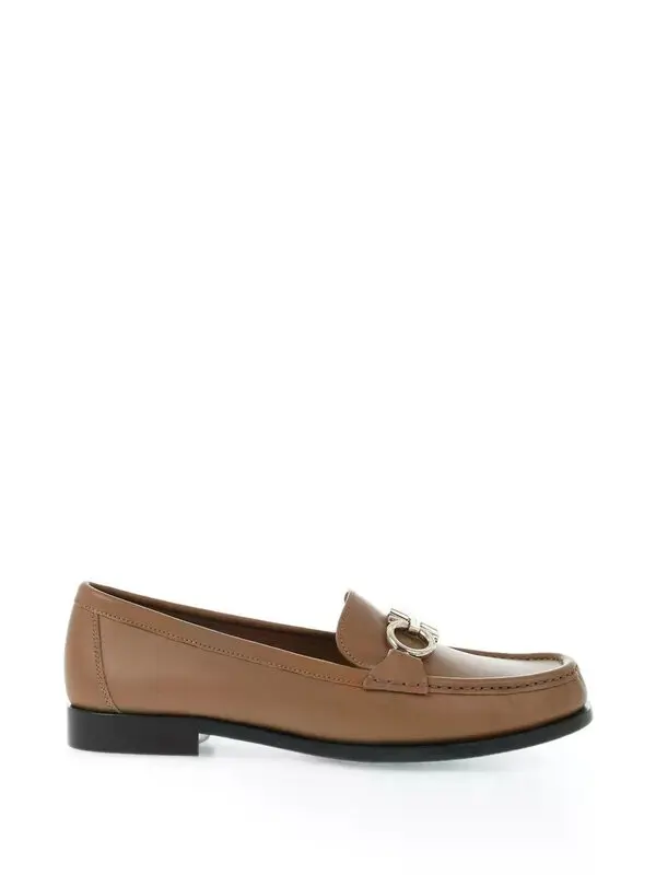 FERRAGAMO Gancini-plaque Leather Loafers