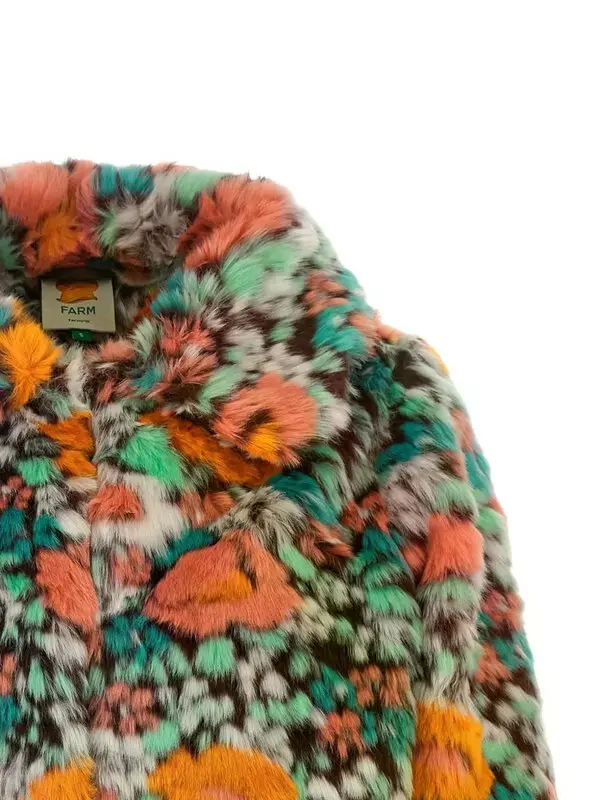 Farm Rio Faux-fur Floral-pattern Coat