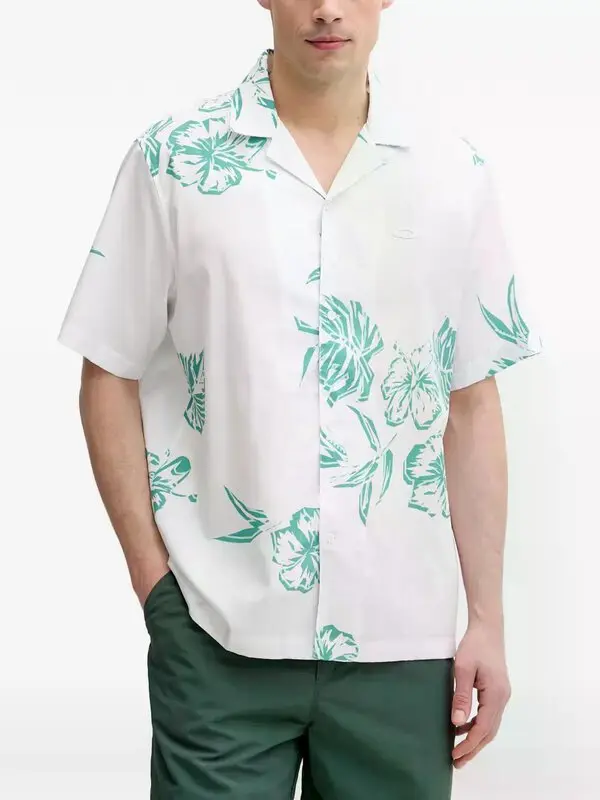 Oakley Hibiscus Breeze Floral-print Short-sleeve Shirt - White