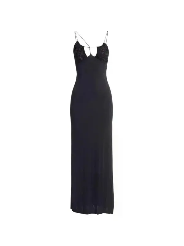IRINA SCHROTTER Luna Crystal-embellished Cut-out Maxi Dress - Black