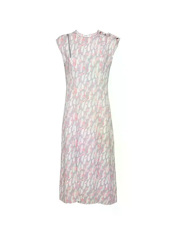 FERRAGAMO Abstract-print Midi Dress - Purple
