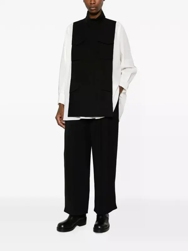 Sacai Belted Pleated Trousers - Black