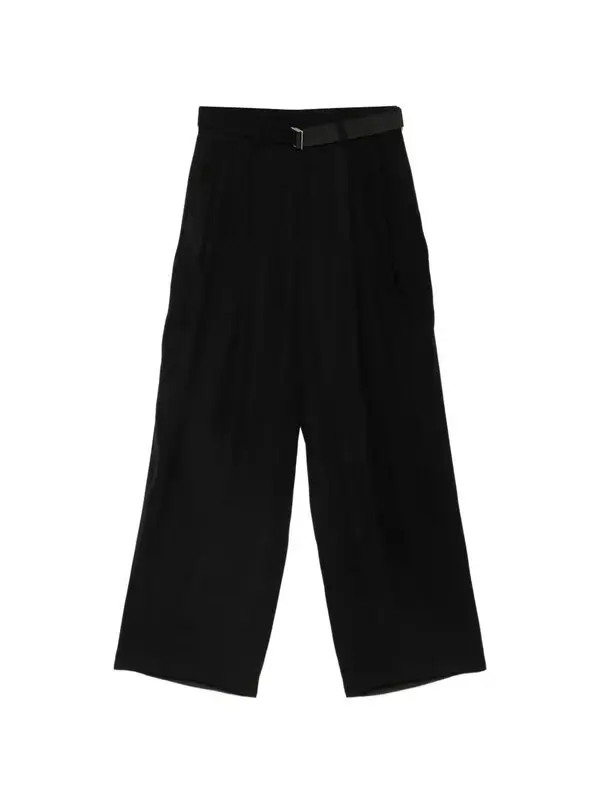 Sacai Belted Pleated Wide-leg Trousers