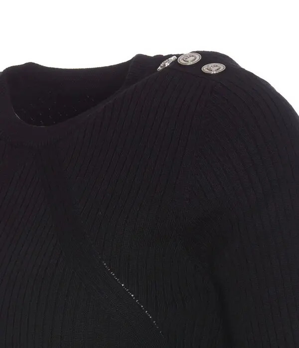 Pinko Love Birds-embossed Studded Crewneck Jumper