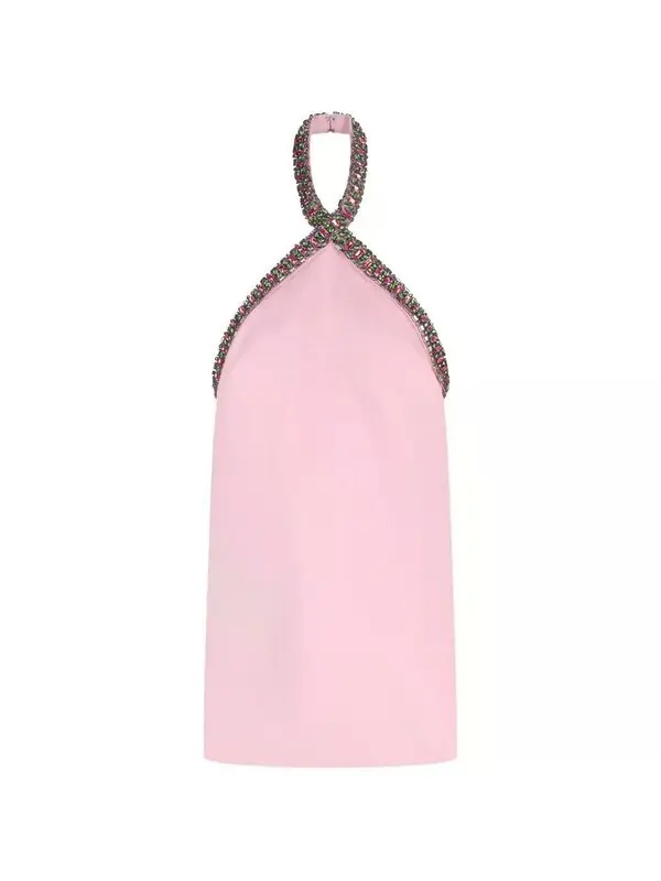 Retrofete Sabry Crystal-embellished Halterneck Dress - Pink