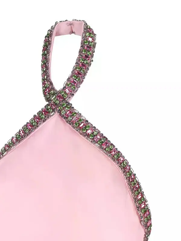 Retrofete Sabry Crystal-embellished Halterneck Dress