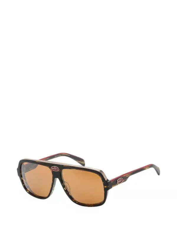 BUGATTI Tortoiseshell-effect Pilot-frame Sunglasses