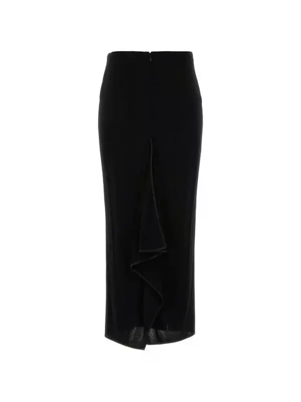 Valentino Garavani Ruffled-trim Midi Skirt - Black