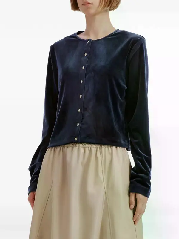 TOUT A COUP Velvet Press-stud Cardigan