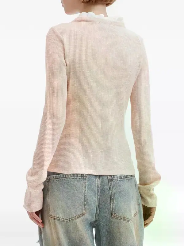TOUT A COUP Ruffled Tie-fastening Top