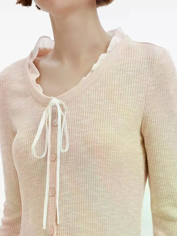 TOUT A COUP Ruffled Tie-fastening Top