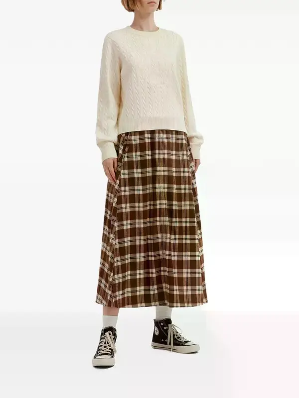 CHOCOOLATE Cable-knit Embroidered-crest Sweater