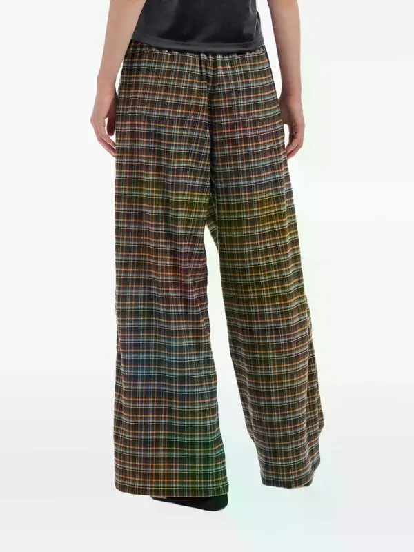 TOUT A COUP Check-pattern Wide-leg Trousers