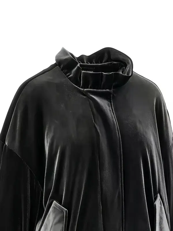 Emporio Armani Velvet-effect Ruffled-collar Jacket