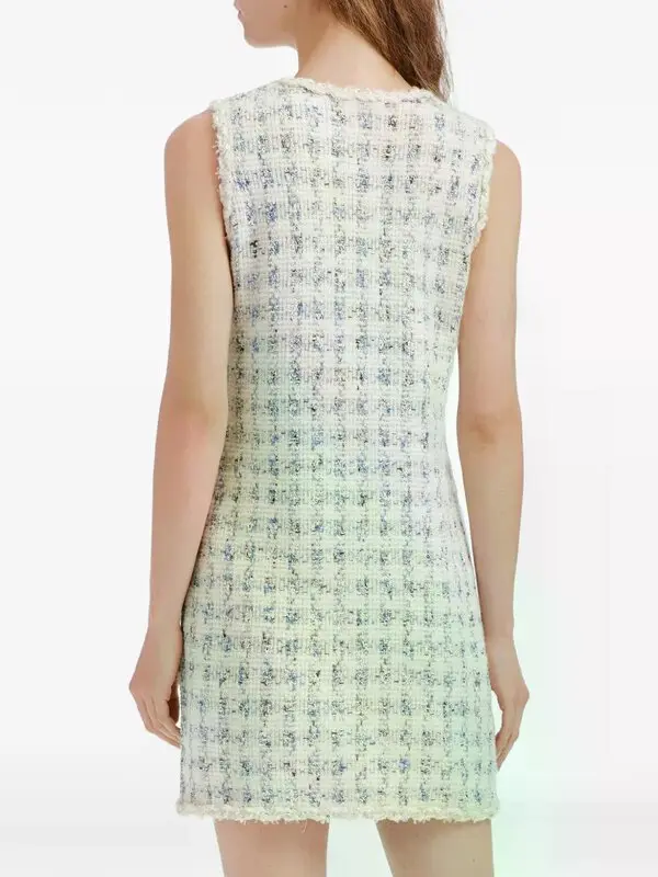 B+AB Tweed-effect Button-up Mini Dress