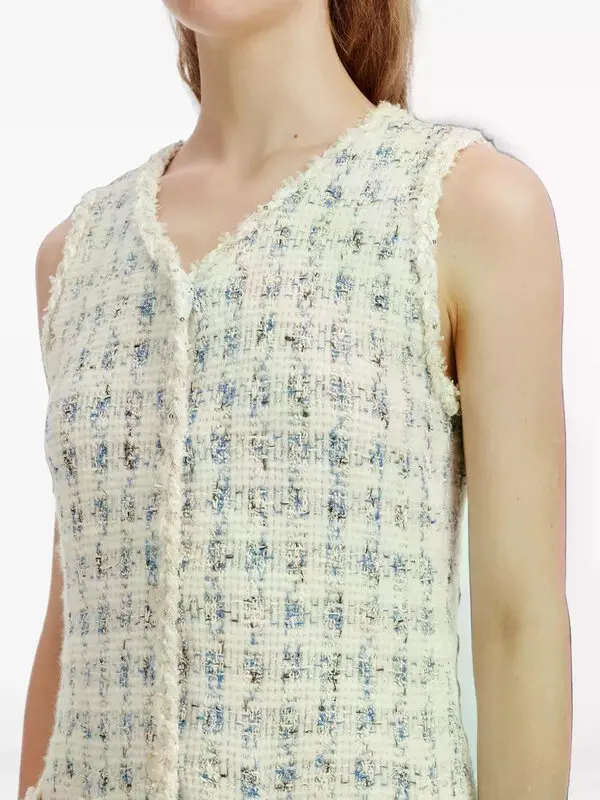 B+AB Tweed-effect Button-up Mini Dress