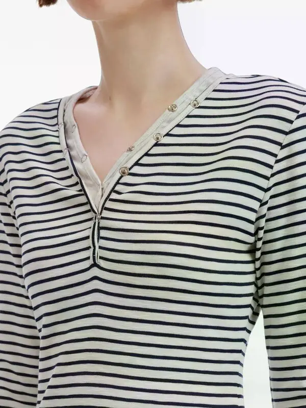 TOUT A COUP Striped Long-sleeve Top