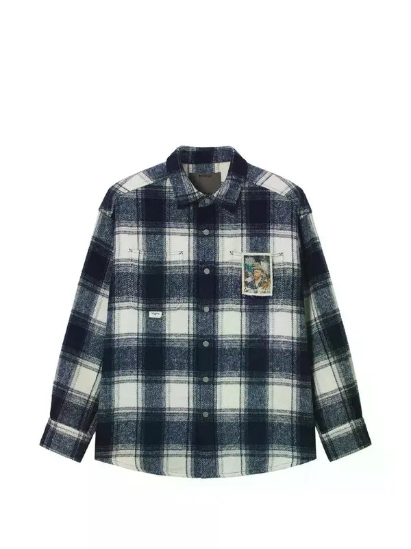 MUSIUM DIV. Check-pattern Embroidered Shirt