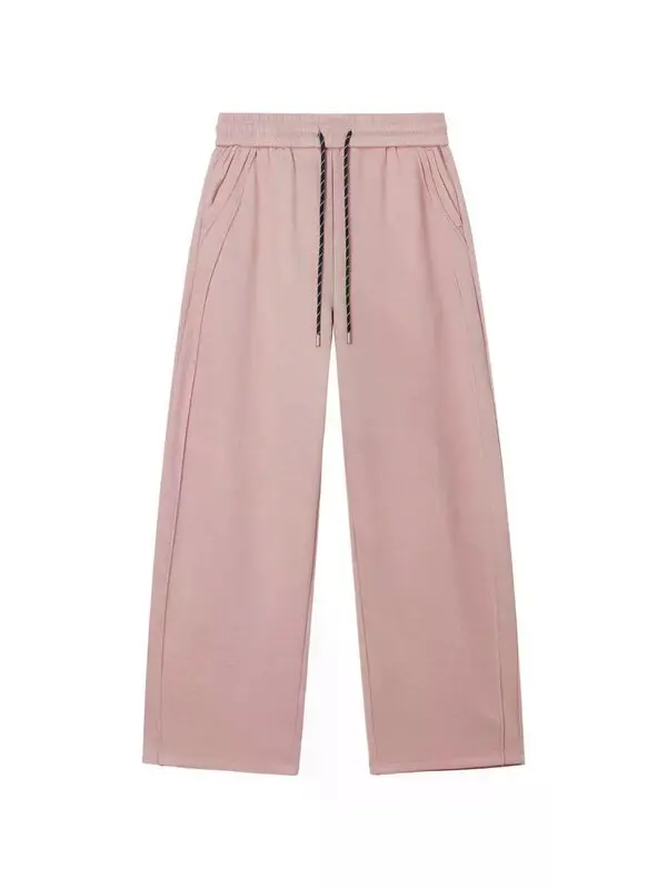TOUT A COUP Drawstring Wide-leg Track Pants - Pink