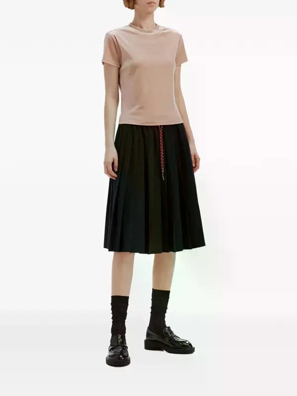 TOUT A COUP Pleated Drawstring Midi Skirt