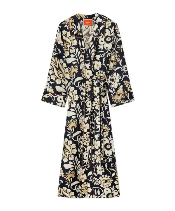 La DoubleJ Floral-print Wrap Midi Dress