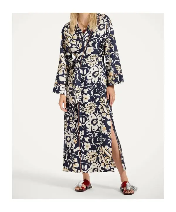 La DoubleJ Floral-print Wrap Midi Dress