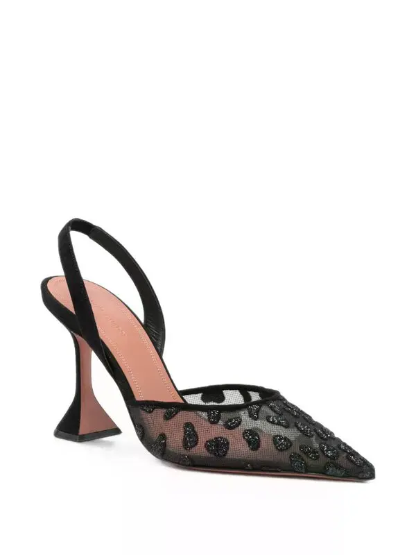 Amina Muaddi Holli Leopard-print Mesh Pumps