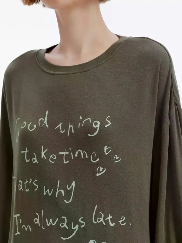 TOUT A COUP Slogan-print Long-sleeve T-shirt