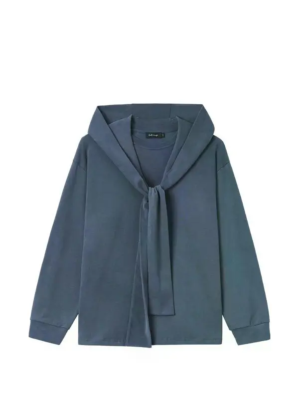 TOUT A COUP Tie-detail Long-sleeve T-shirt - Blue