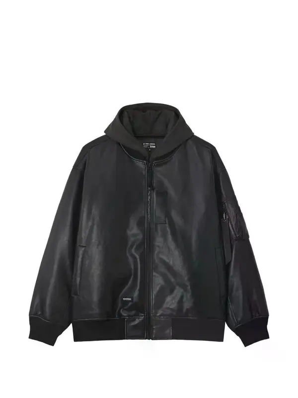 Izzue Hooded Faux-leather Jacket