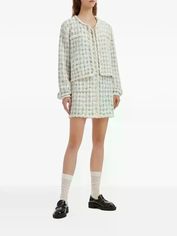 B+AB Tweed Frayed Cardigan
