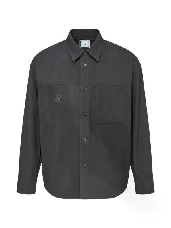 WOOYOUNGMI Logo-print Chest-pockets Shirt - Grey