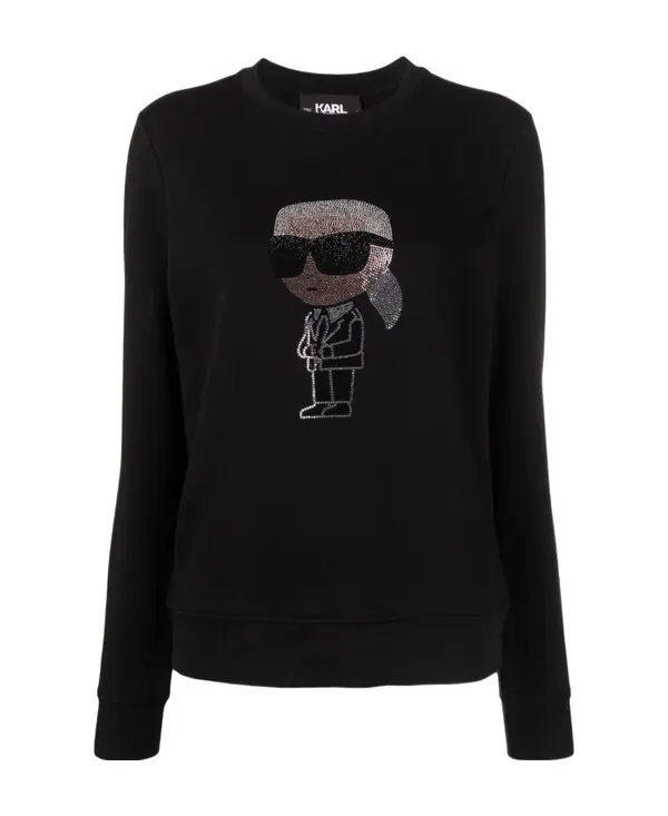 Karl Lagerfeld Ikonik 2.0 Embellished Cotton Sweatshirt