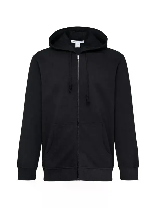 Comme Des Garçons Train-print Zip-up Hoodie - Black