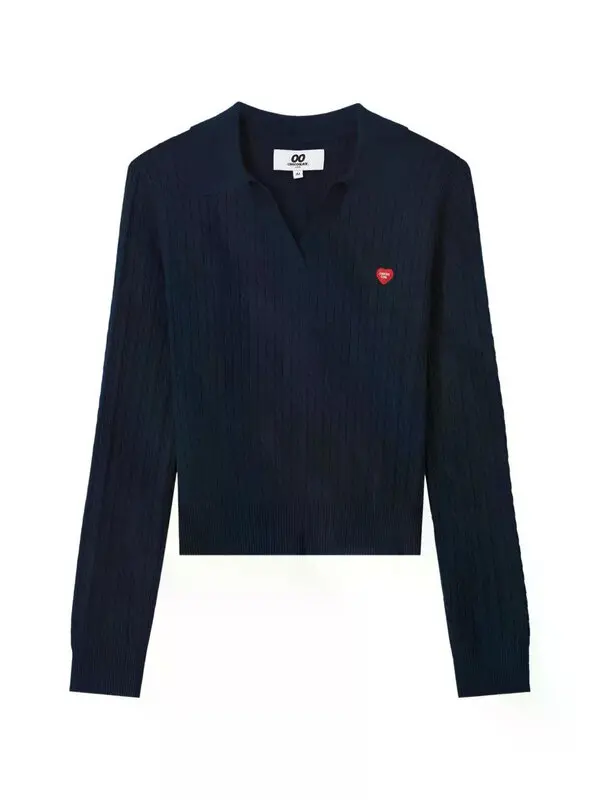 CHOCOOLATE Cable-knit Polo Sweater