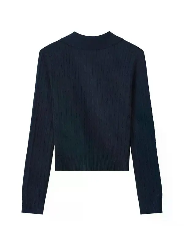 CHOCOOLATE Cable-knit Polo Sweater