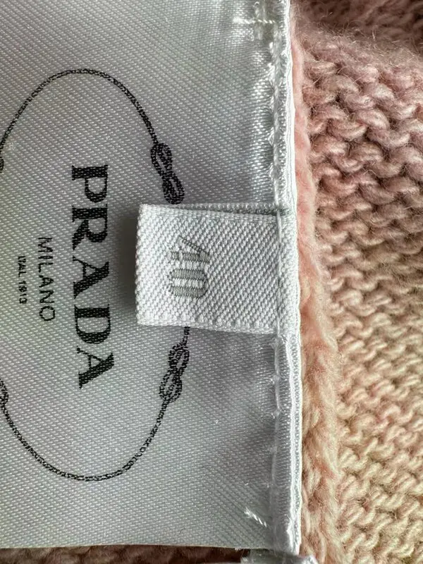 Prada Heart Motif Knit Crew Neck Sweater