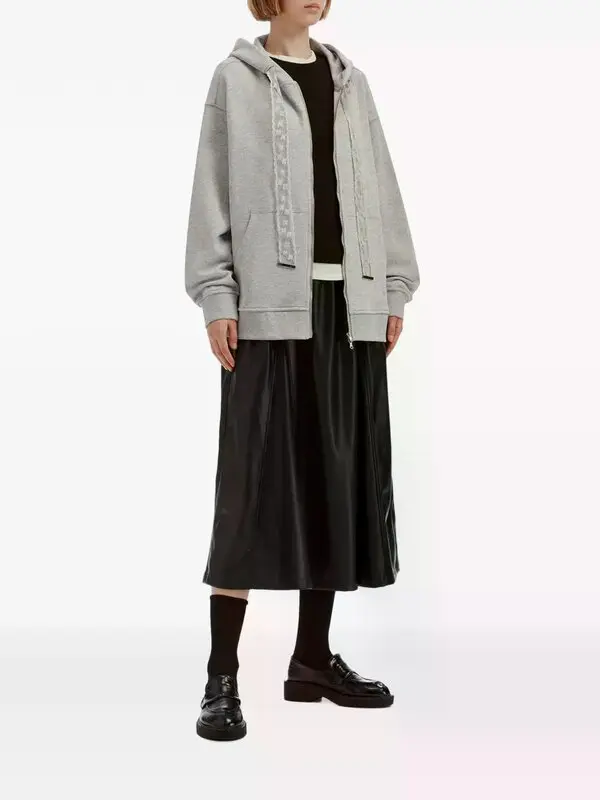 TOUT A COUP Lace-trim Zip-up Hoodie