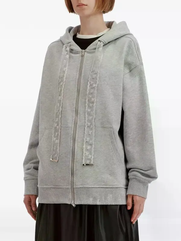 TOUT A COUP Lace-trim Zip-up Hoodie