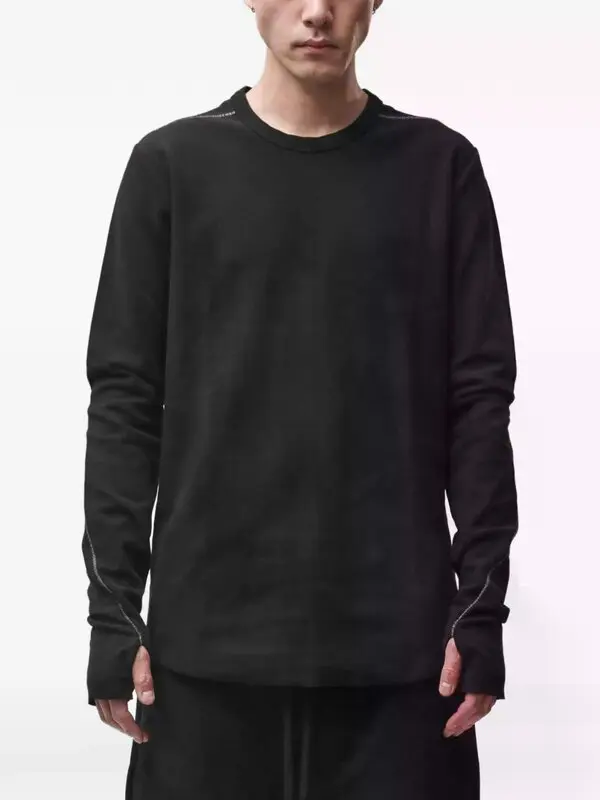 THOM KROM Contrast Stitch Long Sleeve Crew Neck