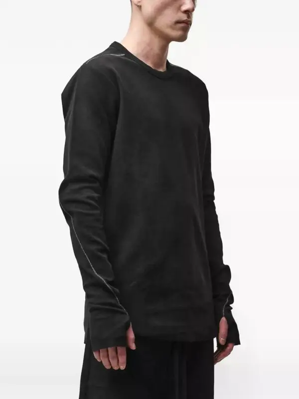 THOM KROM Contrast Stitch Long Sleeve Crew Neck