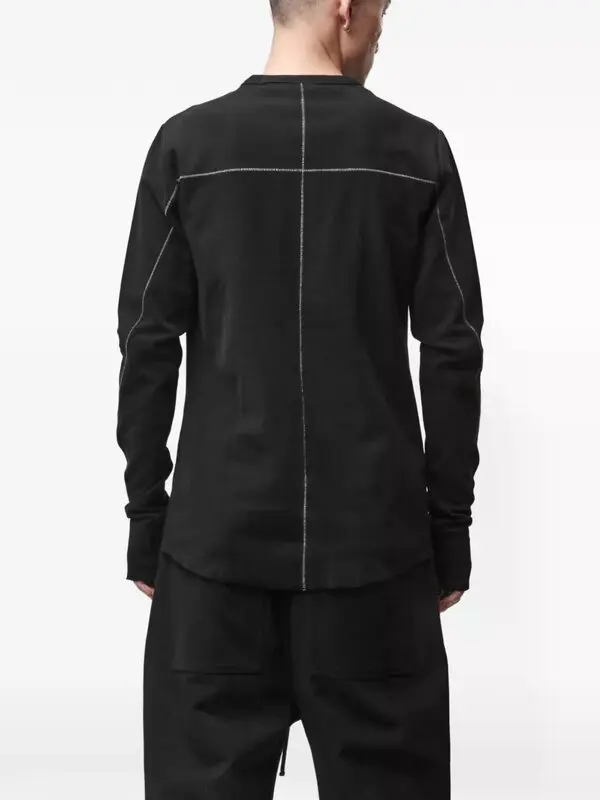 THOM KROM Contrast Stitch Long Sleeve Crew Neck