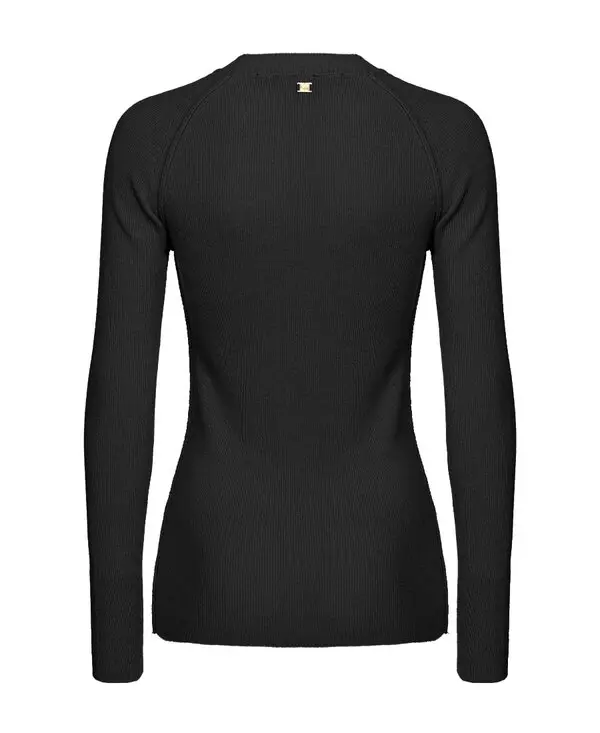 Pinko Round-neck Ribbed-knit Top