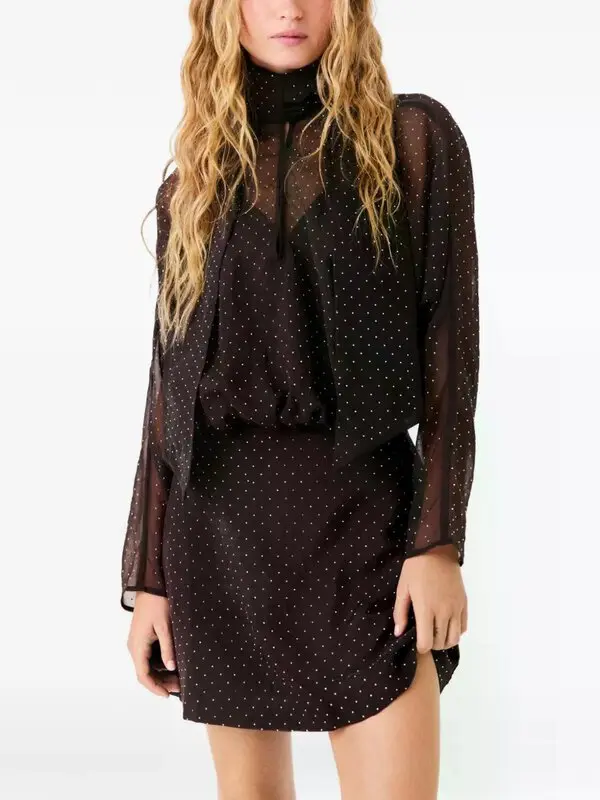 Maje Rhinestone Embellished Mini Dress